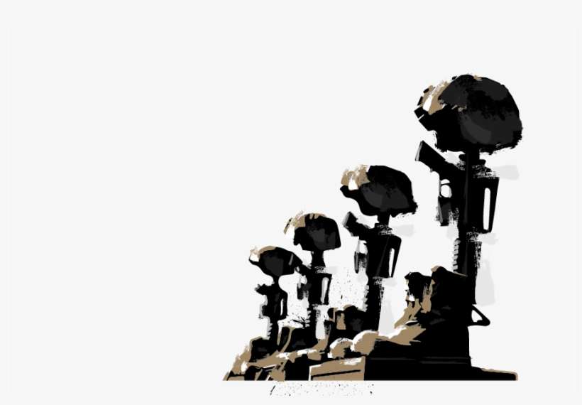 Fallen Soldier Battle Cross Silhouette