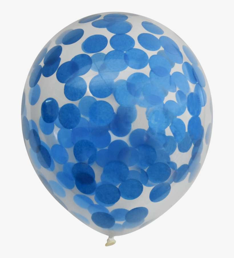 Clear Balloons With Blue Confetti Pack Of - Balloon PNG Image ...