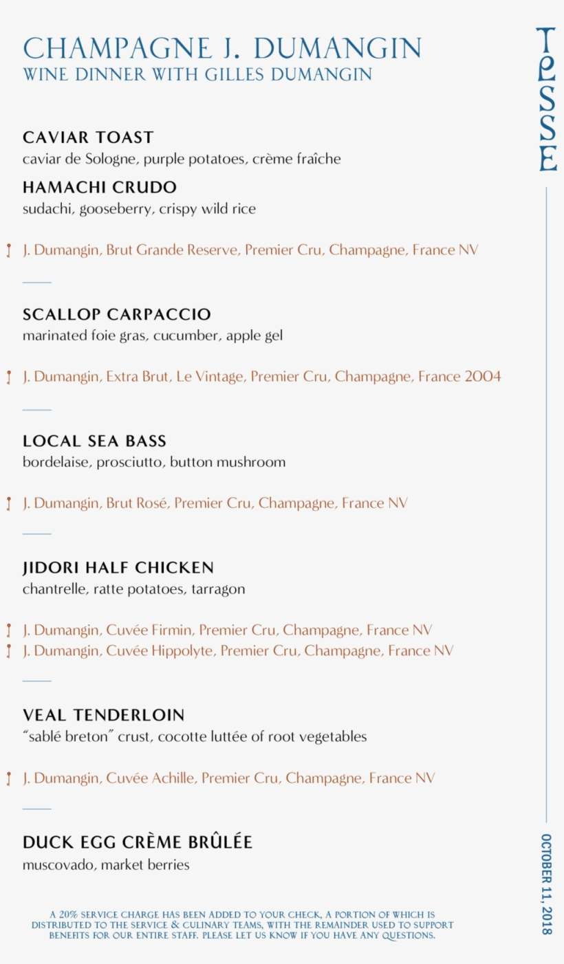 Champagne Dumangin Wine Dinner Menu Adv - Champagne Dumangin Champagner ...