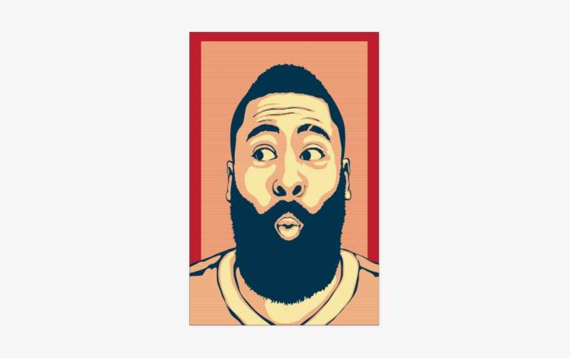 James Harden Face Poster - James Harden Poster Nba PNG Image ...