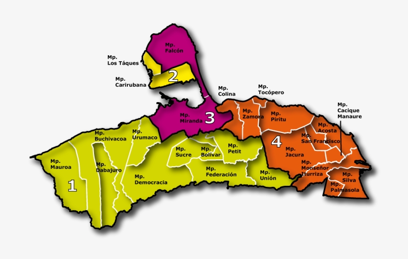 Mapa Del Estado Falcon PNG Image | Transparent PNG Free Download on SeekPNG