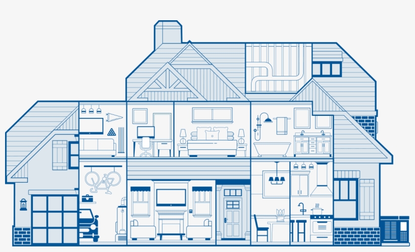 Home Cutaway - House Illustration PNG Image | Transparent PNG Free ...