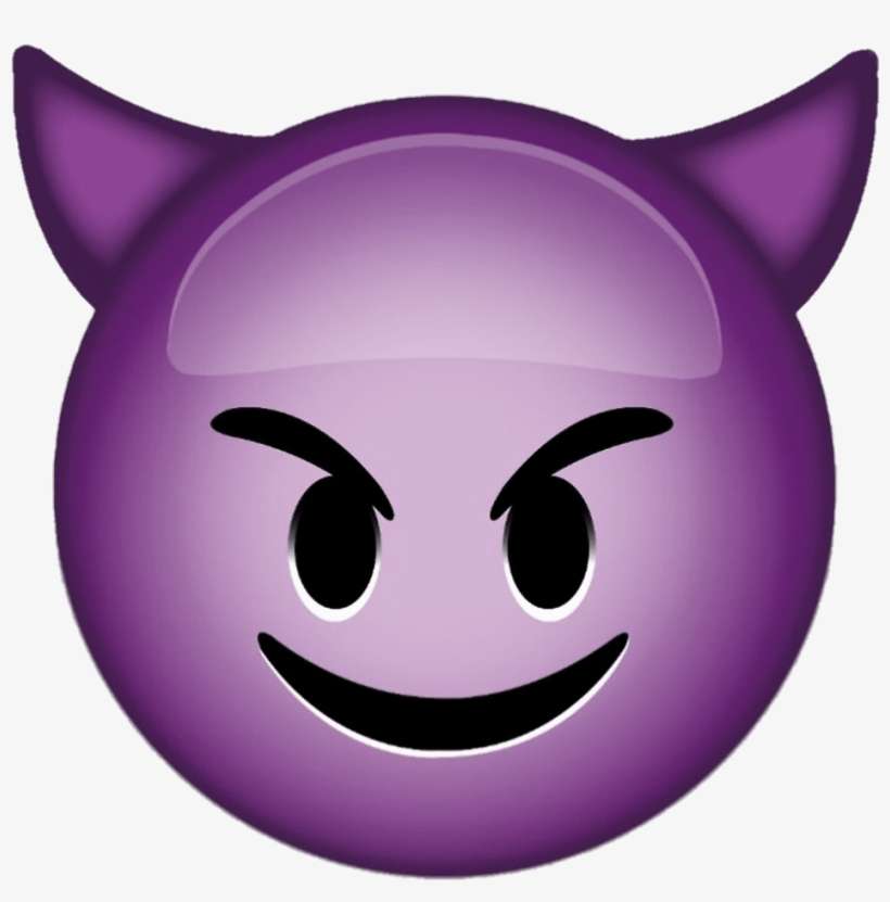 Diablo Morado Emoji - Evil Emoji PNG Image | Transparent PNG Free ...