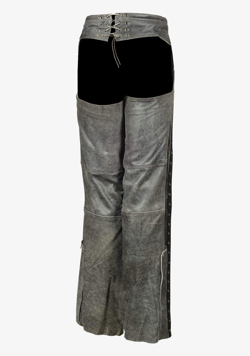 Ladies Lightweight Distress Gray Leather Chap With - Skirt PNG Image ...