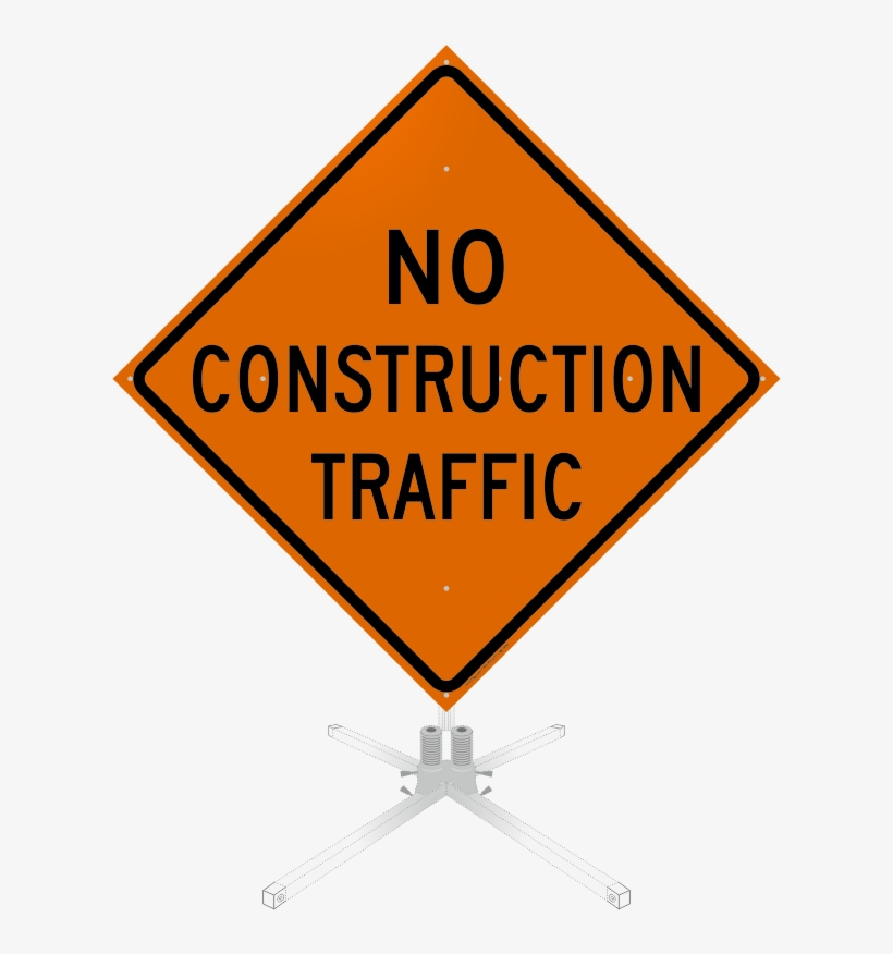 No Construction Traffic Roll-up Sign - Truck Crossing Sign PNG Image ...