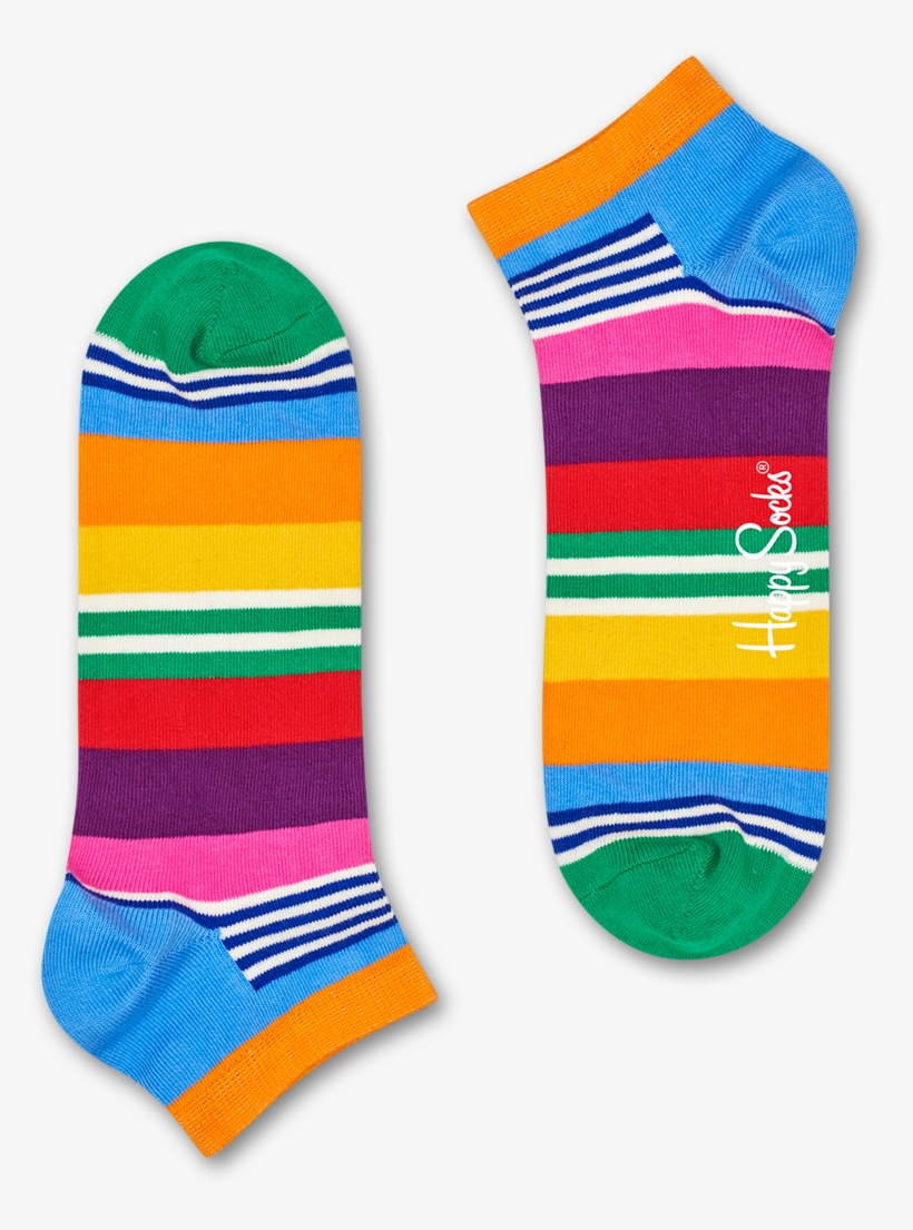 Line Yourself Up For A Colorful Day With Multi Stripe - Sock PNG Image ...