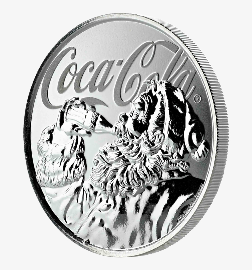 Silver Coca-cola Holiday Coin - Coca Cola Silver Coin PNG Image ...