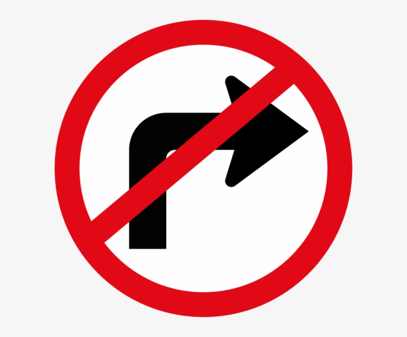 Right Turn Ahead Prohibited Sign PNG Image | Transparent PNG Free ...