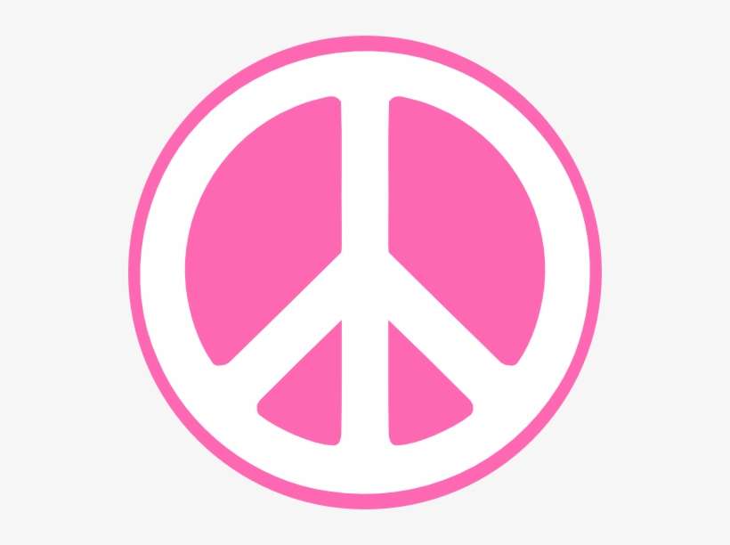 Orghot Pink Peace Sign Sticker - Peace And Love White PNG Image ...