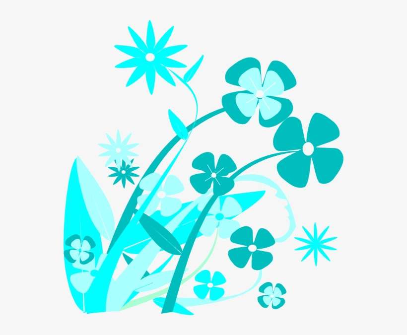 Blue Flower Clipart Turquoise Flower - Red Flower Vector Png PNG Image ...