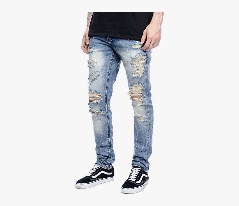 Download Damage Jeans Png Download - Faded Ripped Jeans Mens ...