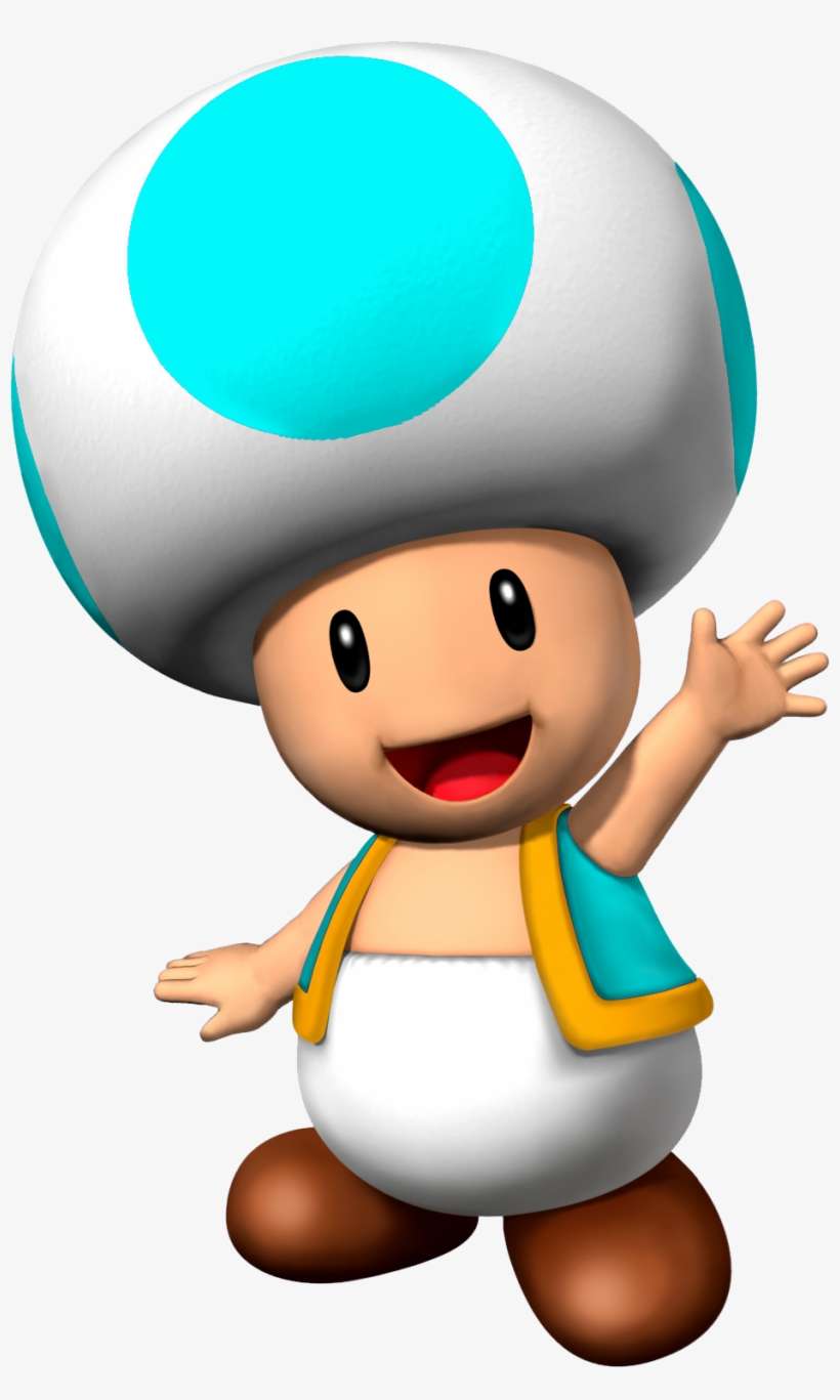 Cyan Toad Nsmbvr - Mushroom On Mario Kart PNG Image | Transparent PNG ...
