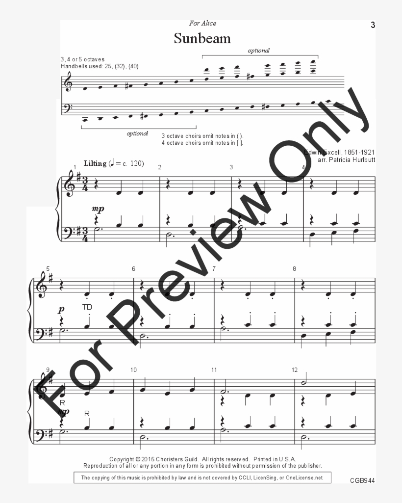 Sunbeam Thumbnail Sunbeam Thumbnail Sunbeam Thumbnail - Sheet Music PNG ...