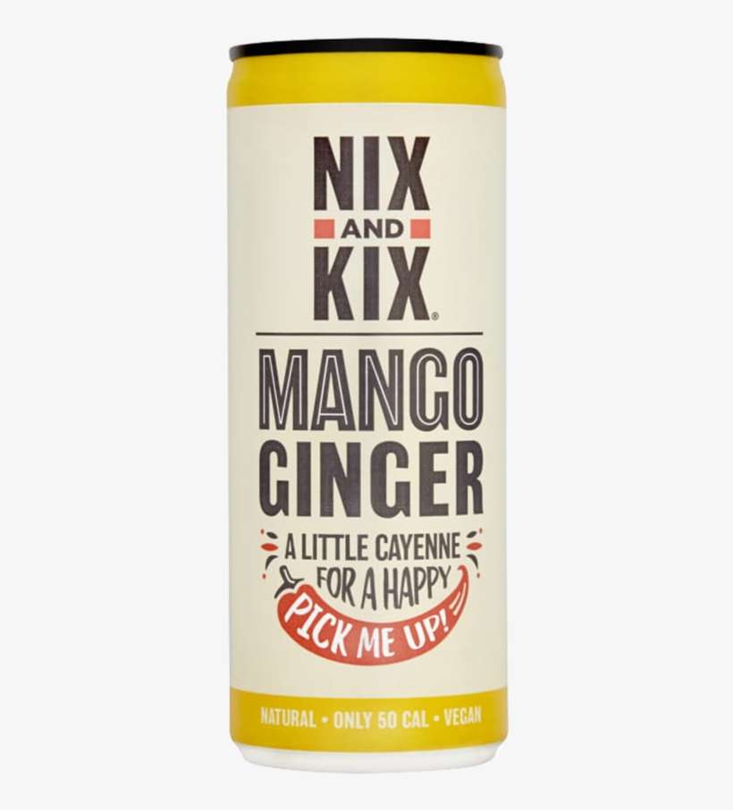 Nix & Kix Mango & Ginger Can 250ml - Caffeinated Drink PNG Image ...