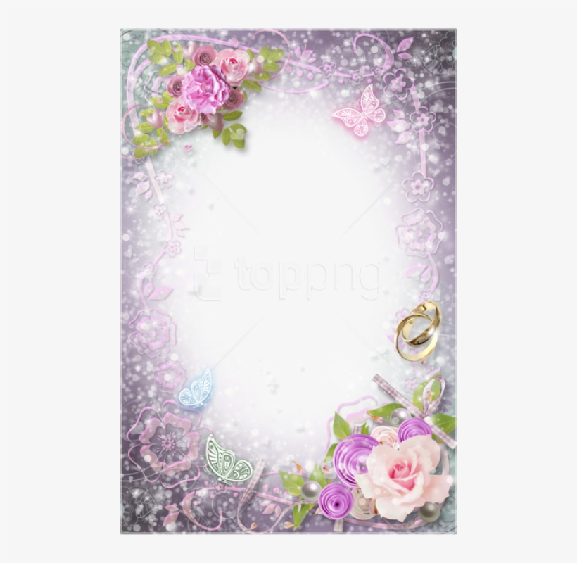 Free Png Transparent Flowers Wedding Frame Background - Transparent ...