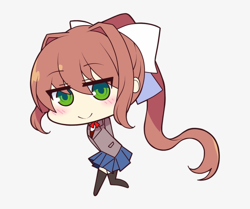 Also Moarrr Chibis For @lilmonix3 - Ddlc Monika Cat PNG Image ...