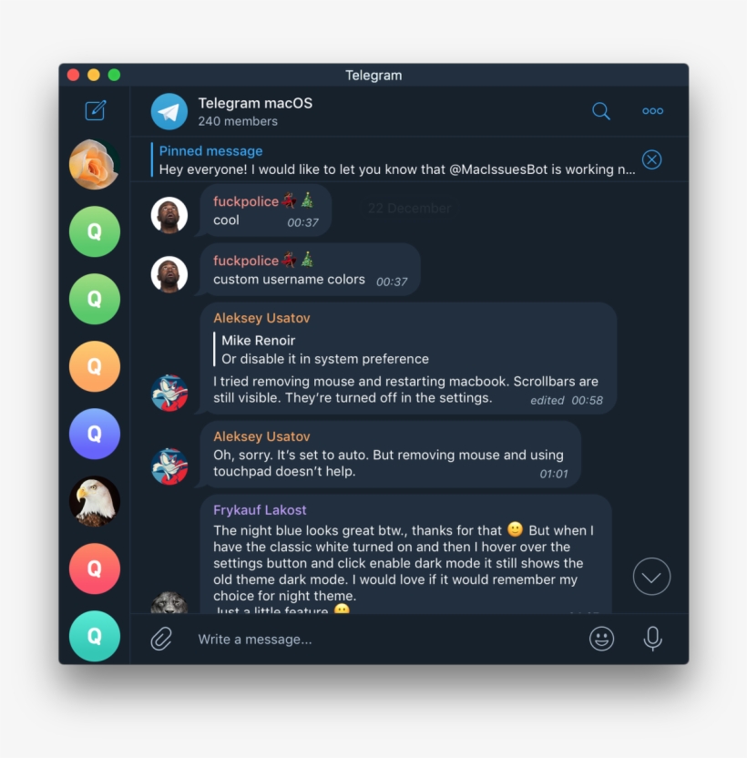 Version - Telegram Night Blue Theme PNG Image | Transparent PNG Free ...