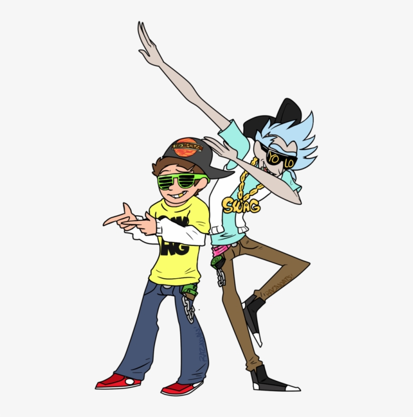 Dab Drawing Swag - Rick And Morty Dabbing PNG Image | Transparent PNG ...