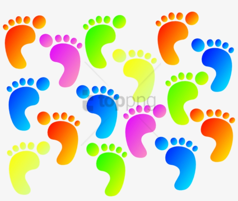 Free Png Download Colorful Footprints Png Png Images - Clip Art Foot ...