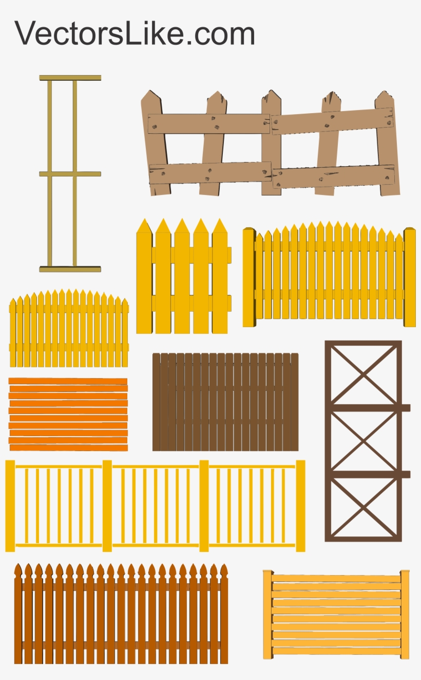 Wooden Fence Vector Free Vectors Like - Wood Fence Vector Free PNG ...