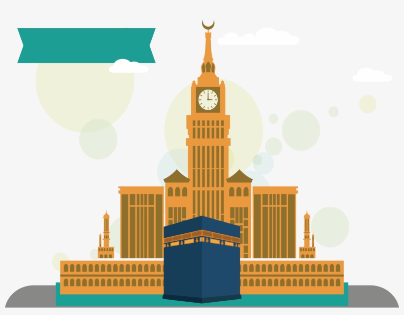Download Mecca Flat Great Holy Kaaba Of Mosque Clipart - Design For ...