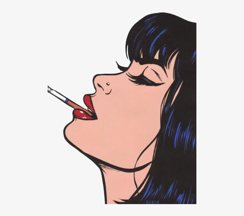 Download Comic Girl Smoking | Transparent PNG Download | SeekPNG