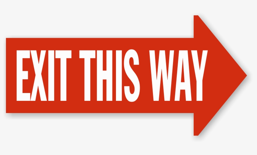 Exit This Way Right Arrow Floor Sign - Exit This Way Sign PNG Image ...