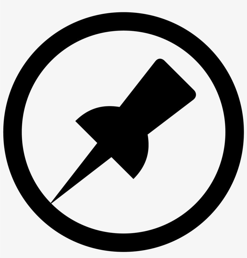 This Is A Basic Icon Of A Push Pin, The Kind - Check Mark In Circle PNG ...