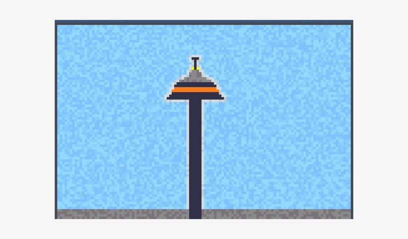 Space Needle Pixel Art - Architecture PNG Image | Transparent PNG Free ...