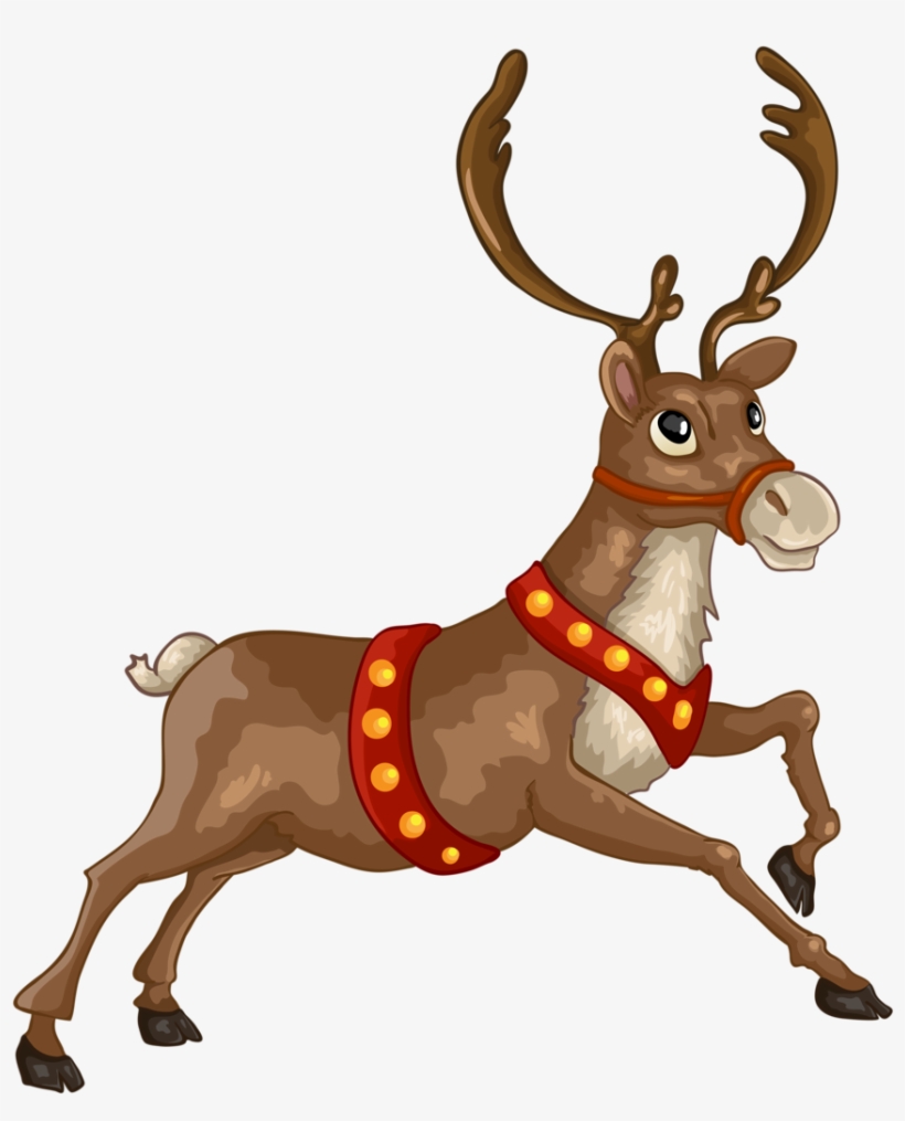 Reindeer - Christmas Tree And Santa Claus PNG Image | Transparent PNG ...