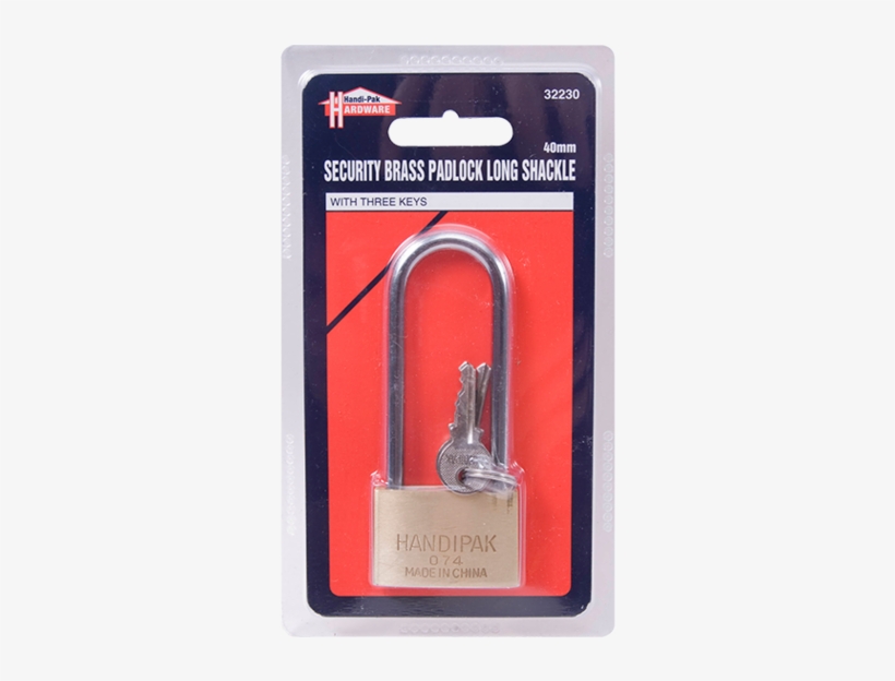 Handi-pak Hardware Padlock Brass L/shackle 38mm - Keychain PNG Image ...