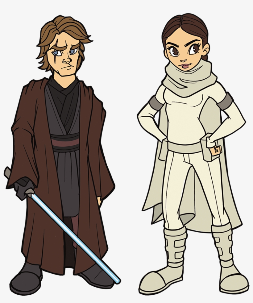 Swcc19 Pin Trading Anakin Padme - Cartoon PNG Image | Transparent PNG ...