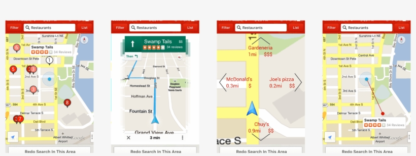 Exploring Ui Of Map View In Yelp-like Apps - Yelp Ui Design PNG Image ...