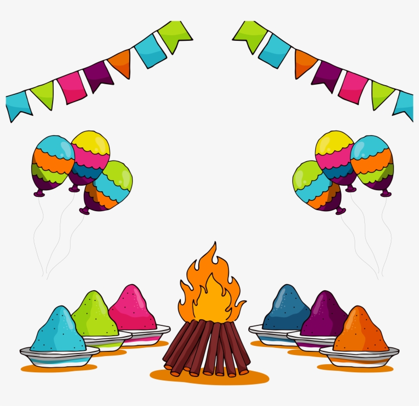 Illustration Of Set Of Holi Element With Colors - Holi Png PNG Image ...