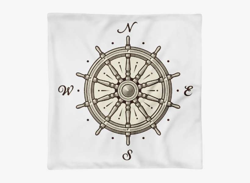 Ship Wheel Square Pillow Case Only - Compass Rose Ship Wheel PNG Image ...