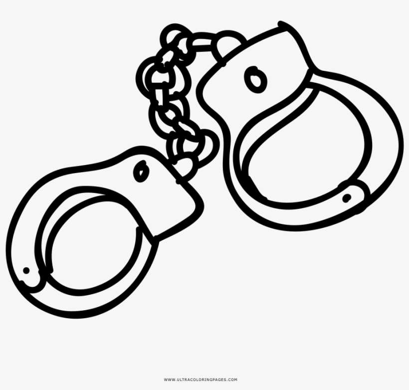 Handcuff Coloring Page - Line Art PNG Image | Transparent PNG Free ...
