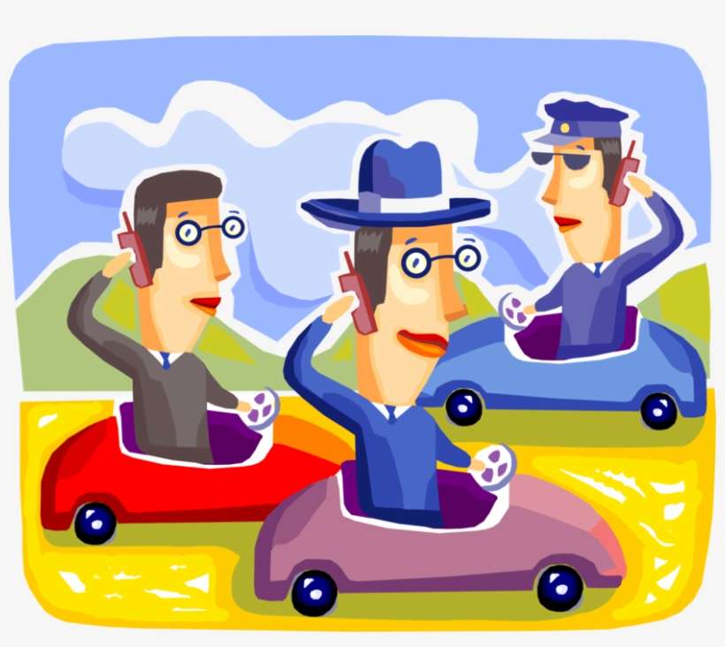 Vector Illustration Of Commuter Motorist Drivers In - Cartoon PNG Image ...