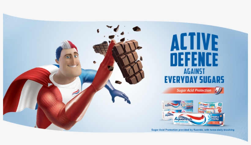 Aquafresh Toothpaste Has Captain Aquafresh - Super Heroe De Colgate PNG ...