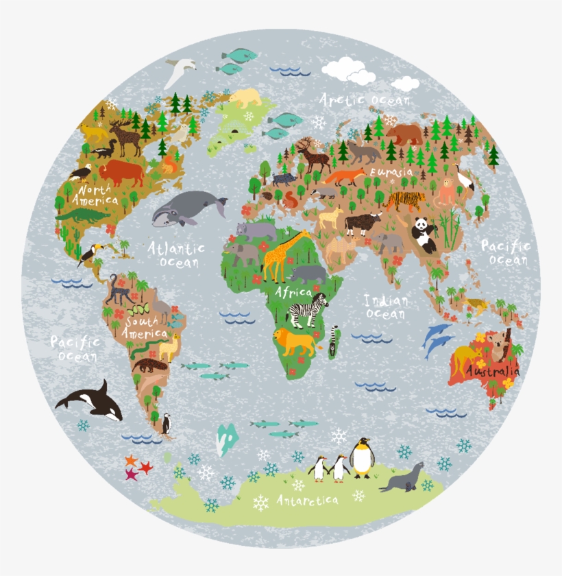 Download World Map Round Picture - Cartoon World Map Round ...