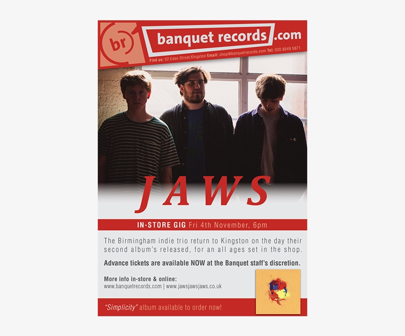 Jaws Friday 4th November At Banquet Records, - Jaws Band 2017 PNG Image ...