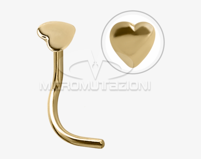 18k Gold Heart Nose Stud - Heart PNG Image | Transparent PNG Free ...