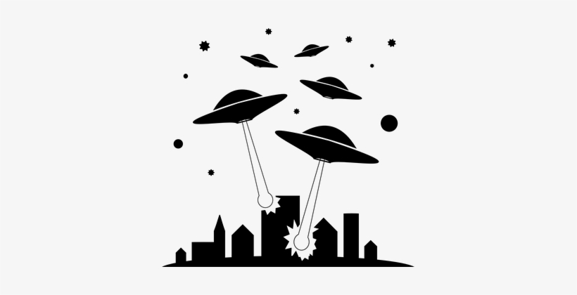 Alien Invasion Aliens Ufo Attack Enemy Hum - Alien Invasion Clipart PNG ...