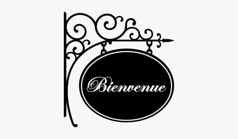 Bienvenue Baroque Sign Wall Decal - Plataforma 9 3 4 PNG Image ...