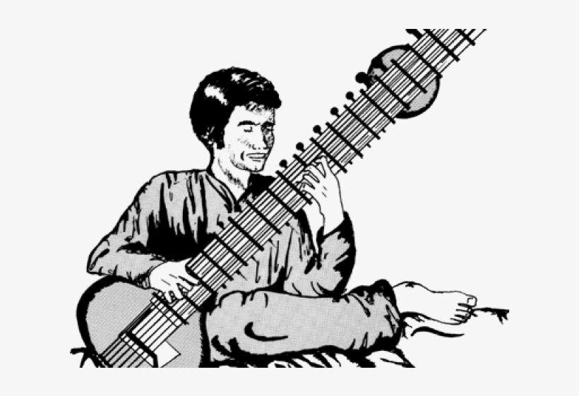 Sitar Clipart Sangeet - Drawing Sitar PNG Image | Transparent PNG Free ...