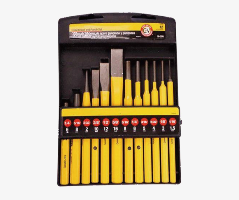 12 Pcs Cold Chisel Punch Set - Juego De Limas Stanley PNG Image ...