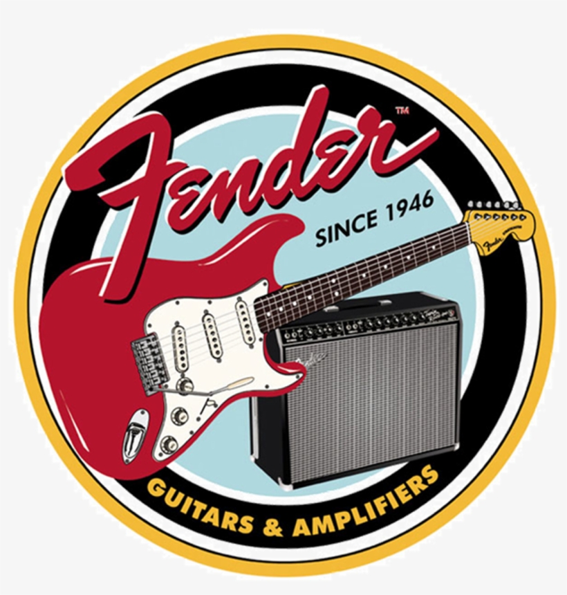 Fender Amps And Guitars Logo Circle Tin Sign And More - Fender Sign PNG ...