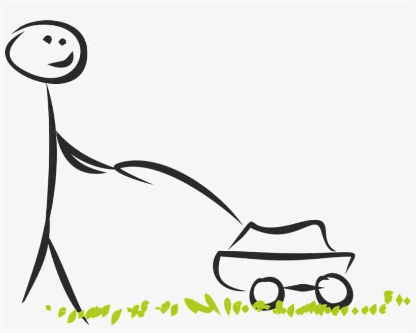 Lawn Mower Mow Image - Stick Figure Mowing The Lawn PNG Image ...