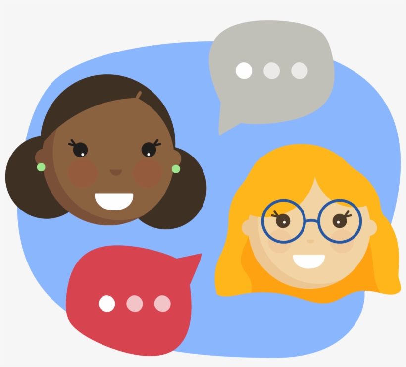 Two Girls Having A Conversation - Sharing Feelings Clip Art PNG Image ...