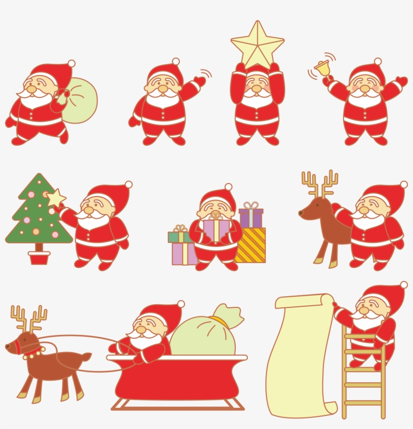 Santa Claus Ornament Clip Art Vector Red PNG Image | Transparent PNG ...