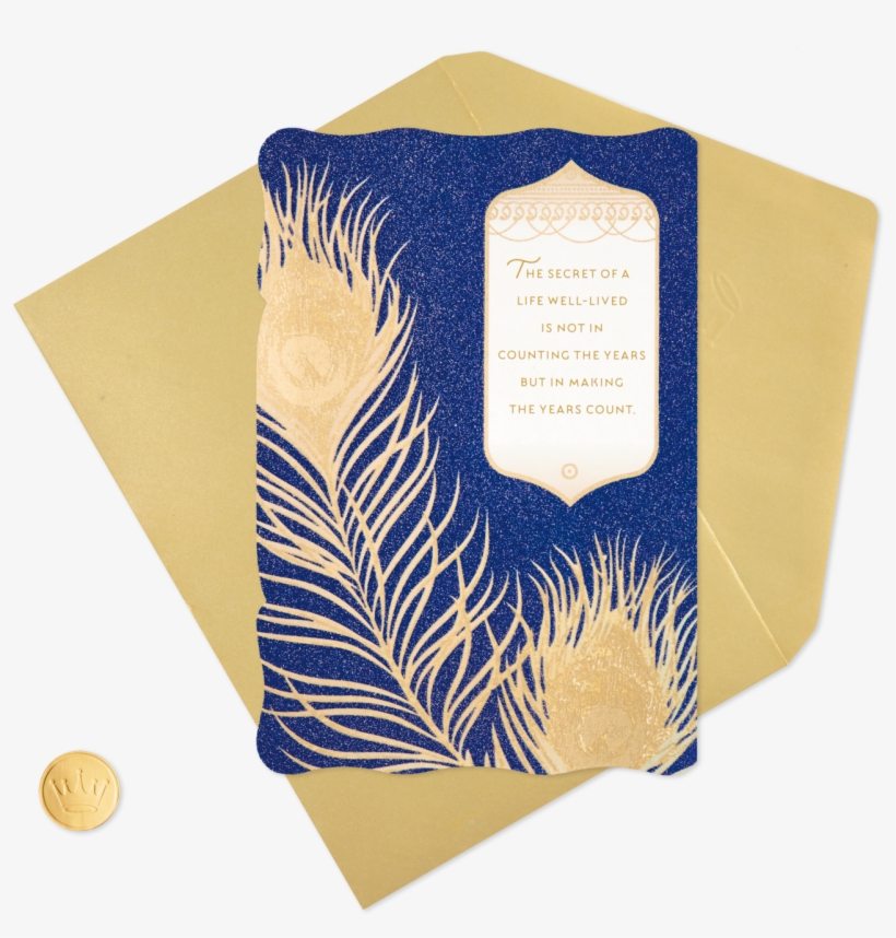 Peacock Feathers Make The Years Count Birthday Card PNG Image ...